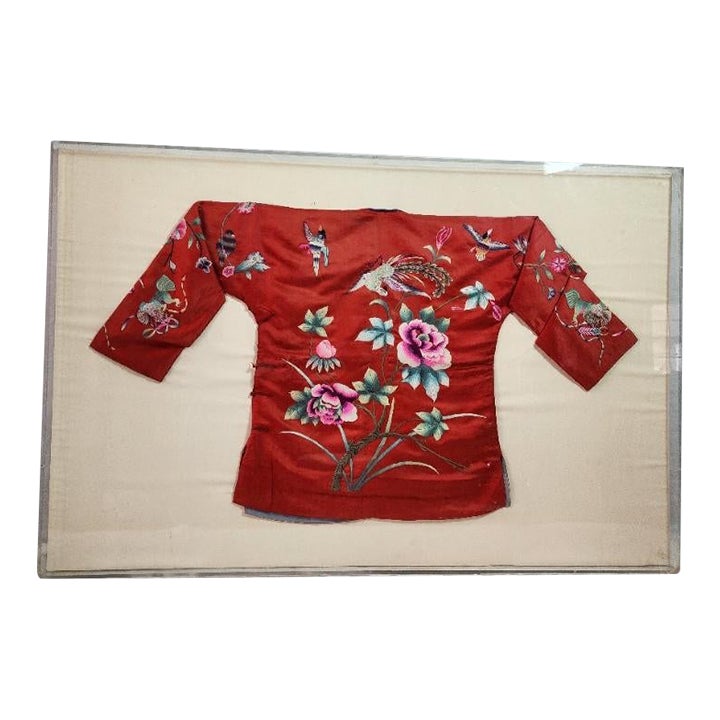 Early 20th Century Qing Dynasty Framed Silk Robe | Chairish