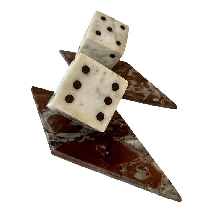 Marble Dice Bookends with Marble Bases - A Pair | Chairish