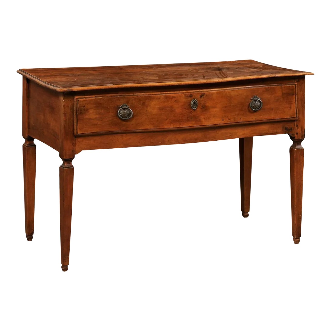 Late 18th C. Italian Walnut Server Table W/Subtle Bow Front & Long ...