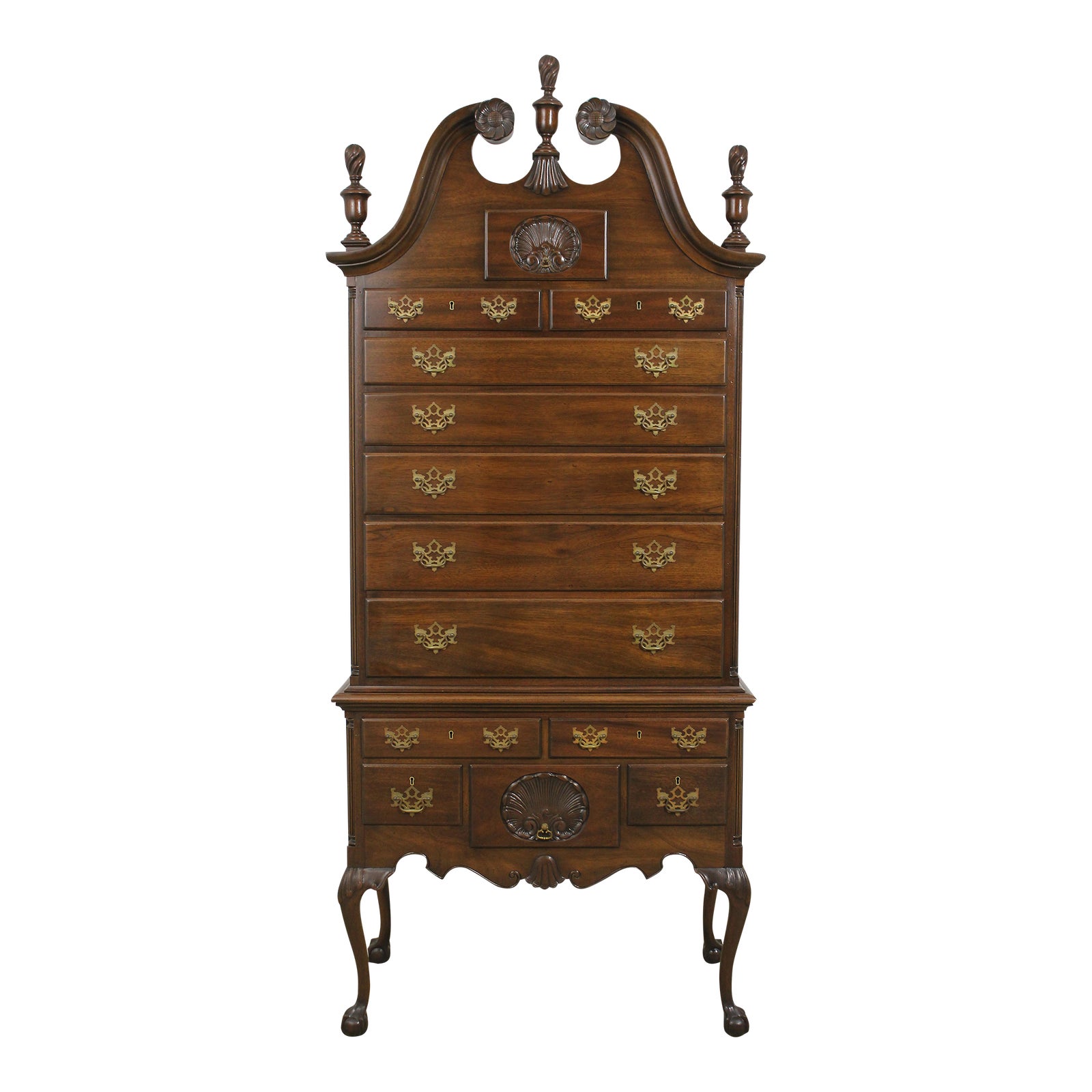 Kittinger Biggs Model 1780 Chippendale Mahogany Highboy | Chairish
