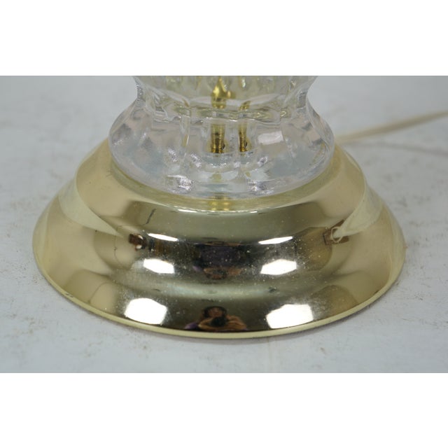 Mid 20th Century Heyco Brass Cut Crystal Vase Urn Table Lamp W Angel ...