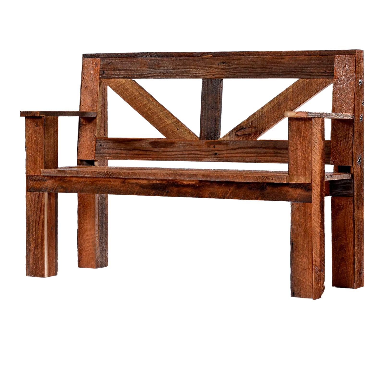 Hand Made Custom Reclaimed Barn Wood Rustic Farmhouse Bench | Chairish