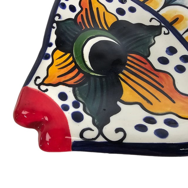 Talavera Mexican Hand Painted Fish Platter | Chairish