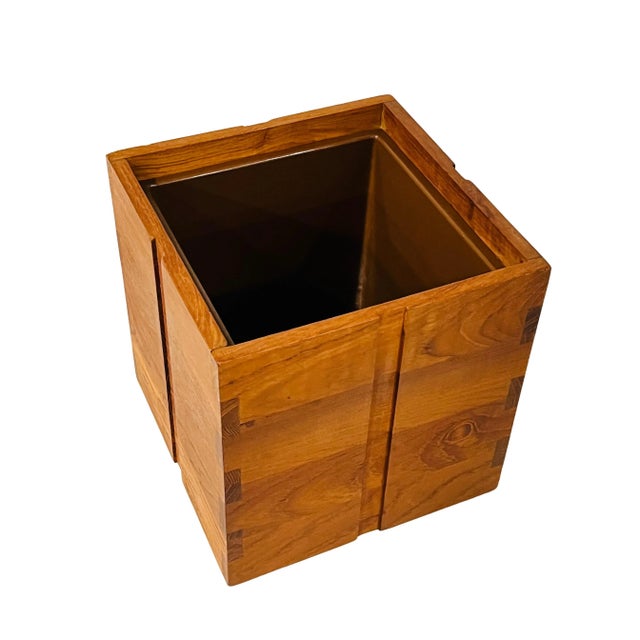 1970s Modernist Teak Wood Ice Bucket | Chairish
