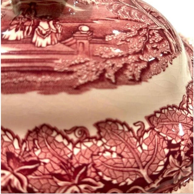 Vintage 1950’s Mason’s Red “Vista” Ironstone Transferware Serving Bowl ...