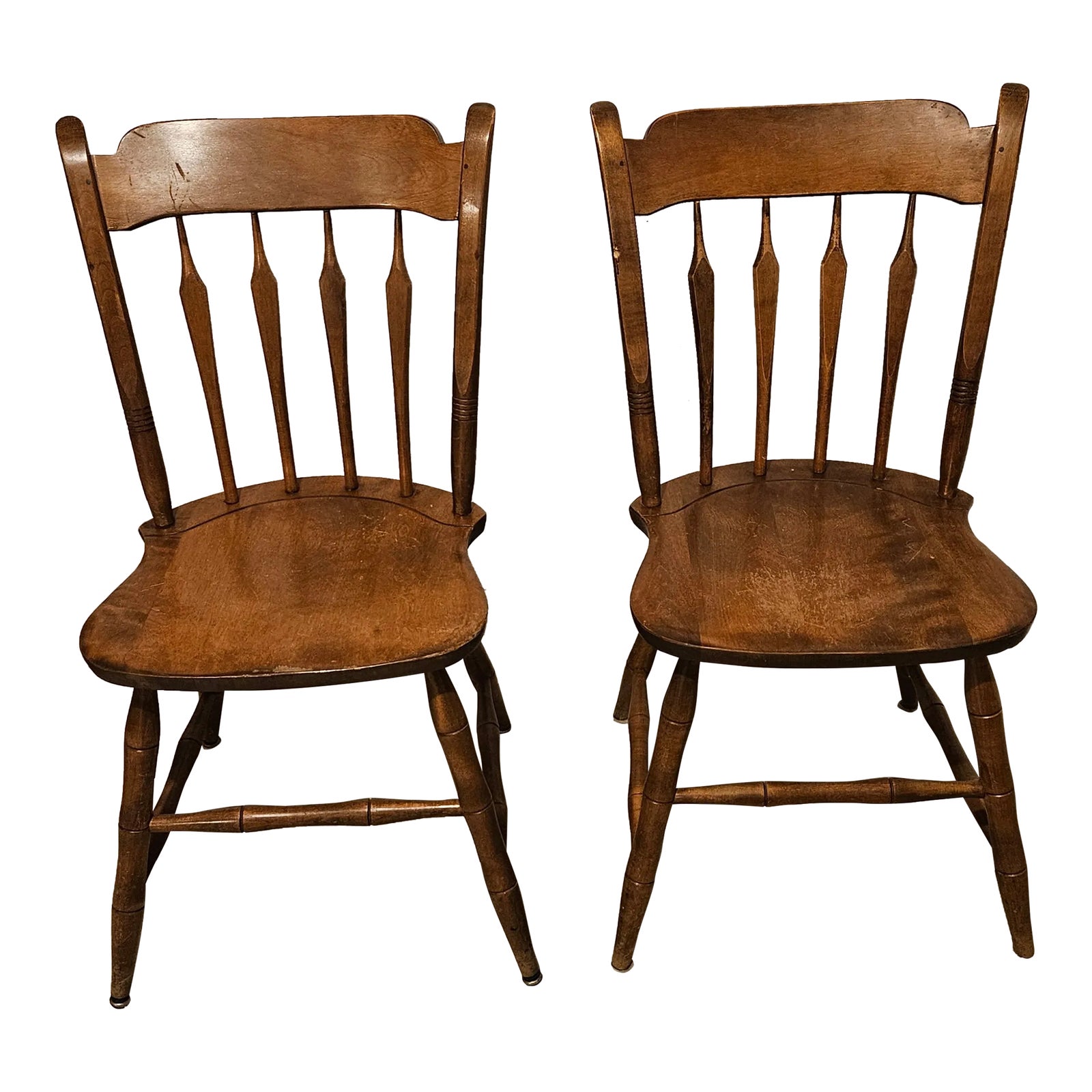 Late 20th Century Pair of Colonial S Bent & Bros Dining Chairs | Chairish