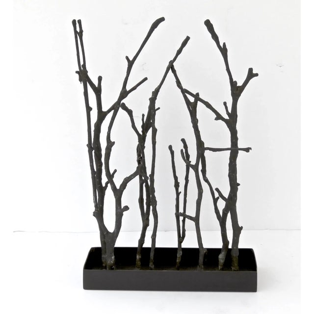 Vintage Metal Cast Twig Sculpture | Chairish