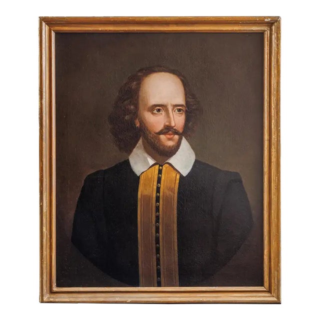 Portrait Oil Painting of William Shakespeare, Circa 1870 | Chairish