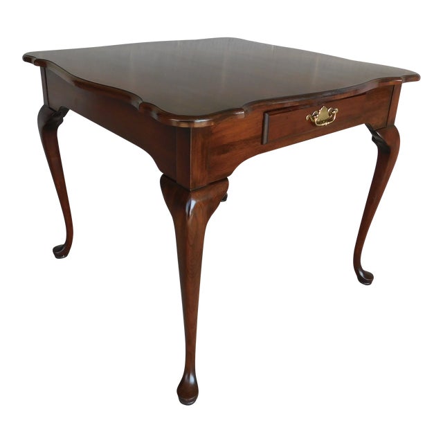 Harden Furniture Cherry Queen Anne Game Table | Chairish