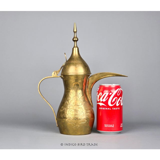 Large Antique Brass Arabic Dallah Coffee Pot | Chairish