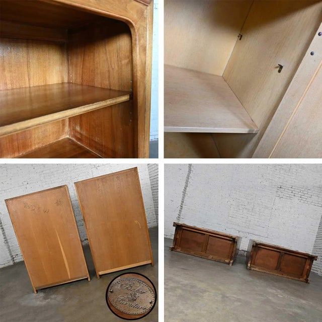 Pair 1950’s Asian Style Baker Furniture Far East Collection by Michael Taylor Natural Elmwood ...