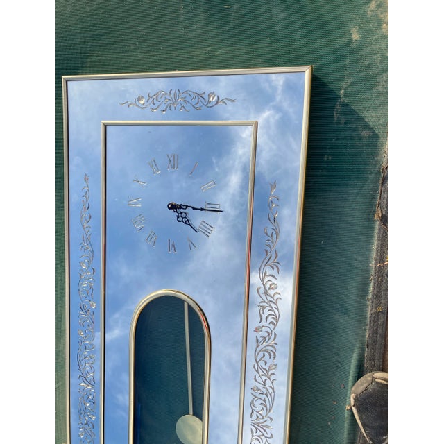 Mid Century Modern Reliable Mfg. Gold Mirrored Clock | Chairish