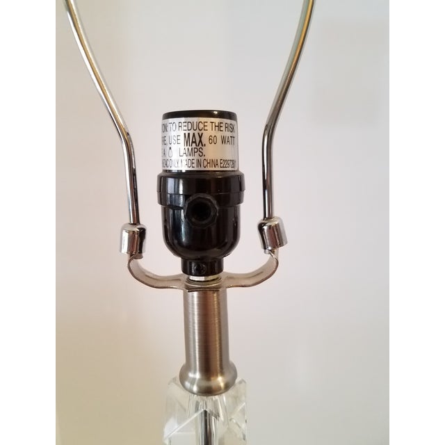 May Sheng Contemporary Lucite Lamp Diamond Cut Obelisk Style | Chairish