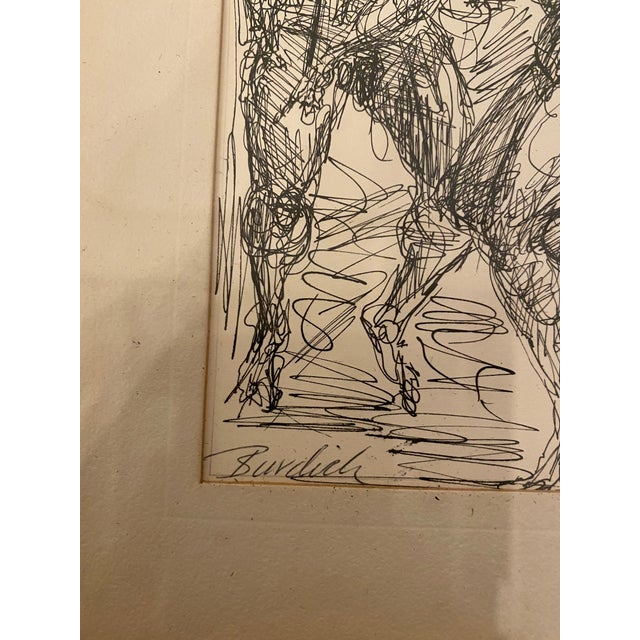 Original Ink Drawing on Paper by Charles Burdick | Chairish