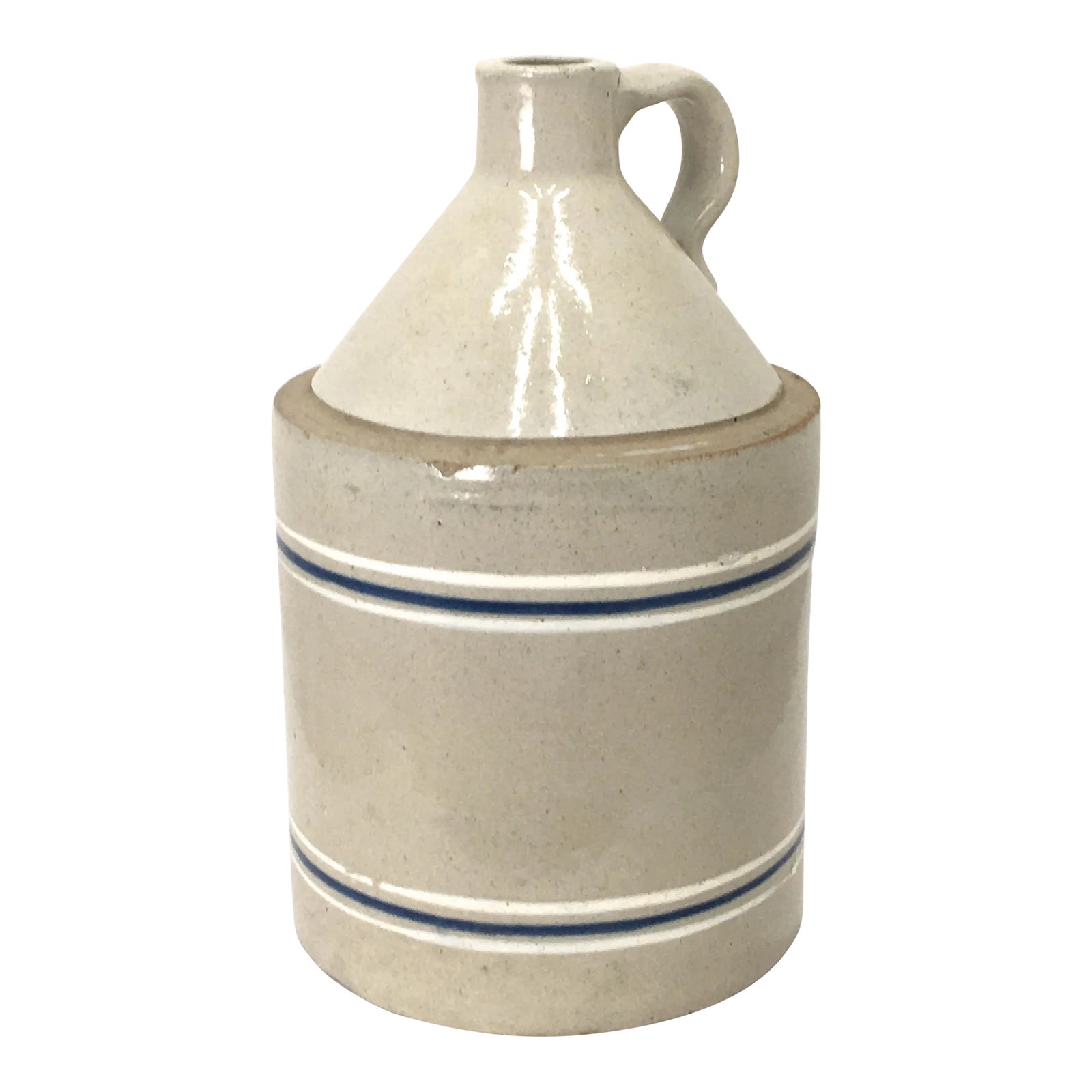 Unusual Antique American 1 Gallon Stoneware Spirits Jug With Blue ...