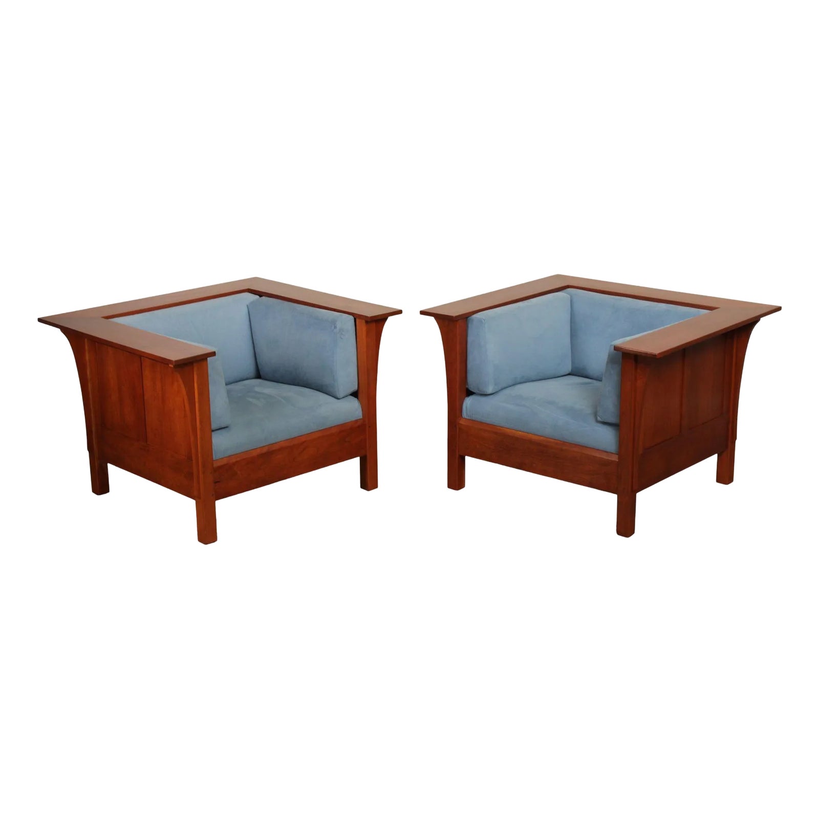 Stickley Mission Collection Pair of Cherry Prairie Chairs | Chairish