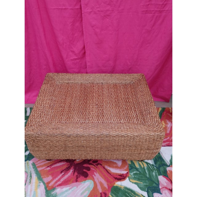 Vintage Coastal Tropical Rectangular Seagrass Coffee Table in the Style ...