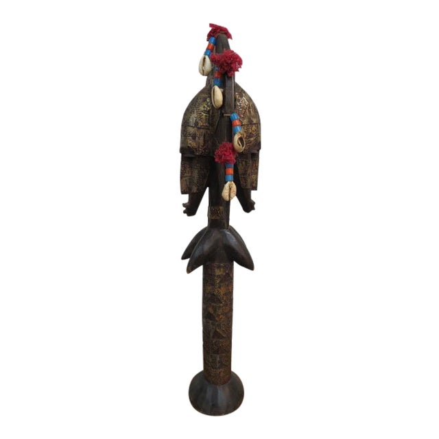 Vintage African Carved Double Faced Female Puppet C. 1960s | Chairish