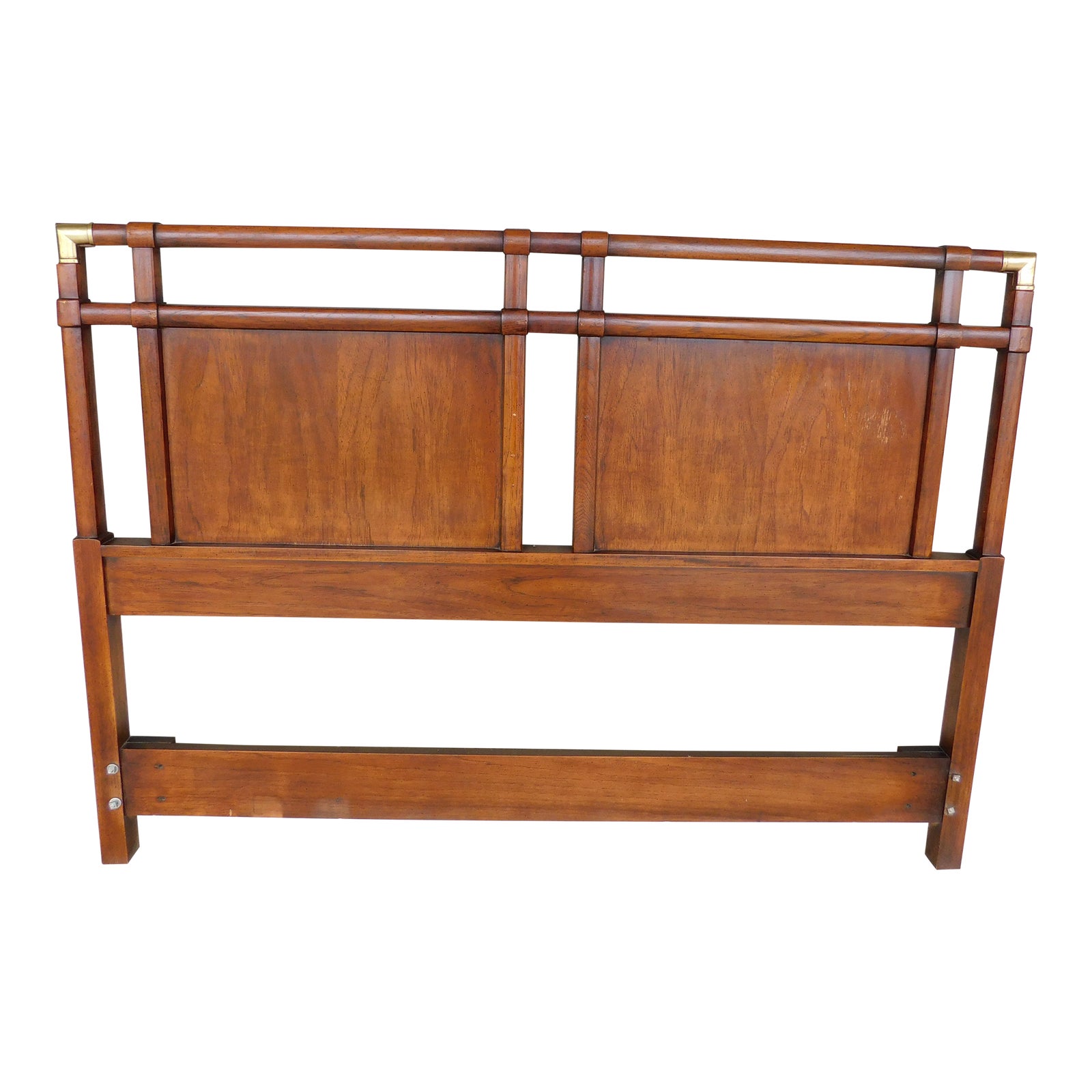 Drexel Heritage Accolade Ll Campaign Style Queen Size Headboard | Chairish