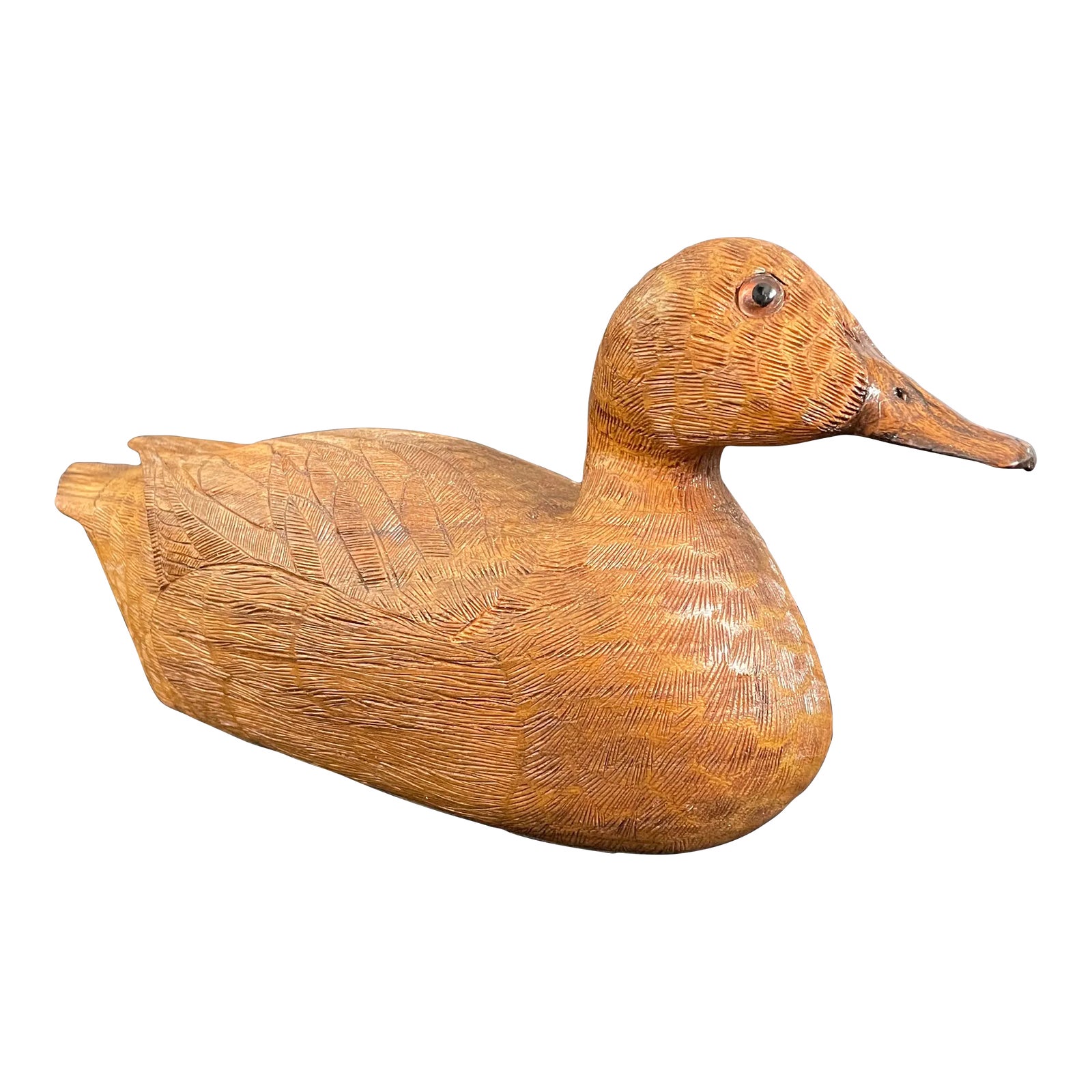 1981 Detailed Hand Carved Mallard Wood Duck Decoy by Walt Crockett ...