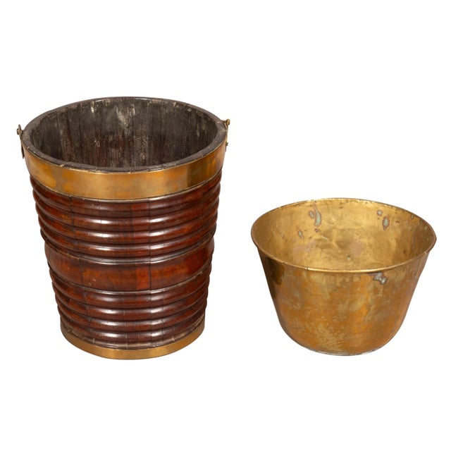 Irish Mahogany Peat Bucket | Chairish