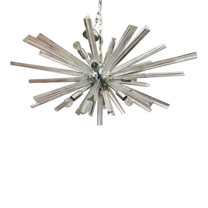 Murano Glass Oval Murano Glass Triedro Sputnik Chandelier | Chairish