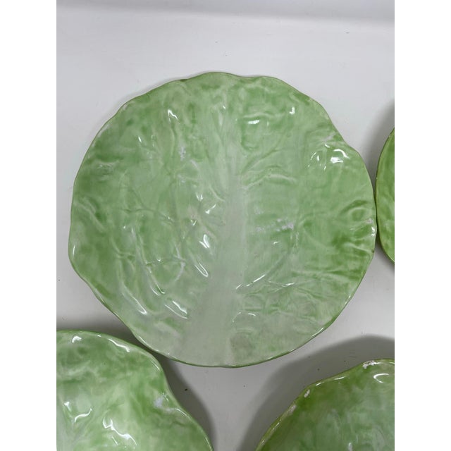 Wannopee Lettuce Leaf Majolica -Set of 5 Plates | Chairish