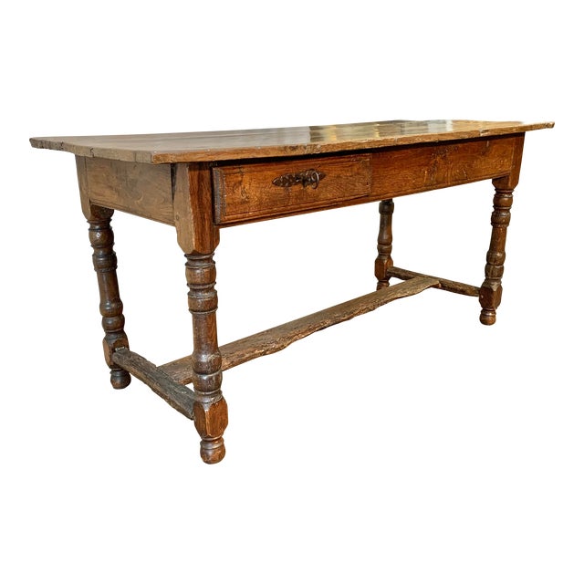 18th Century French Walnut Two Drawer Bakers Work Table | Chairish