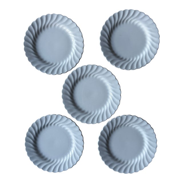 1960s White Ironstone English Small Plates in Snow White by Johnson ...