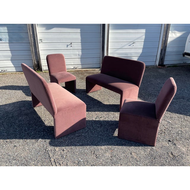 Vintage d.i.a. Waterfall Benches and Chairs Set- 4 Pieces | Chairish