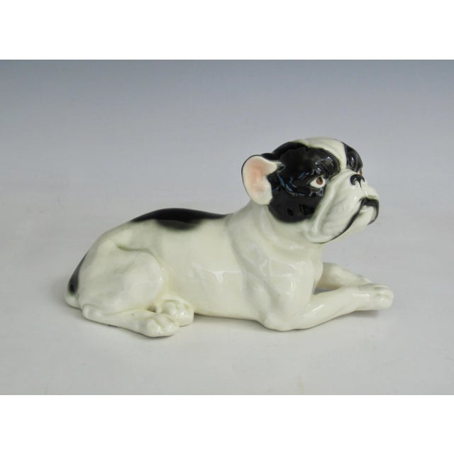 Mid 20th Century Art Deco Porcelain French Bulldog Sculpture | Chairish