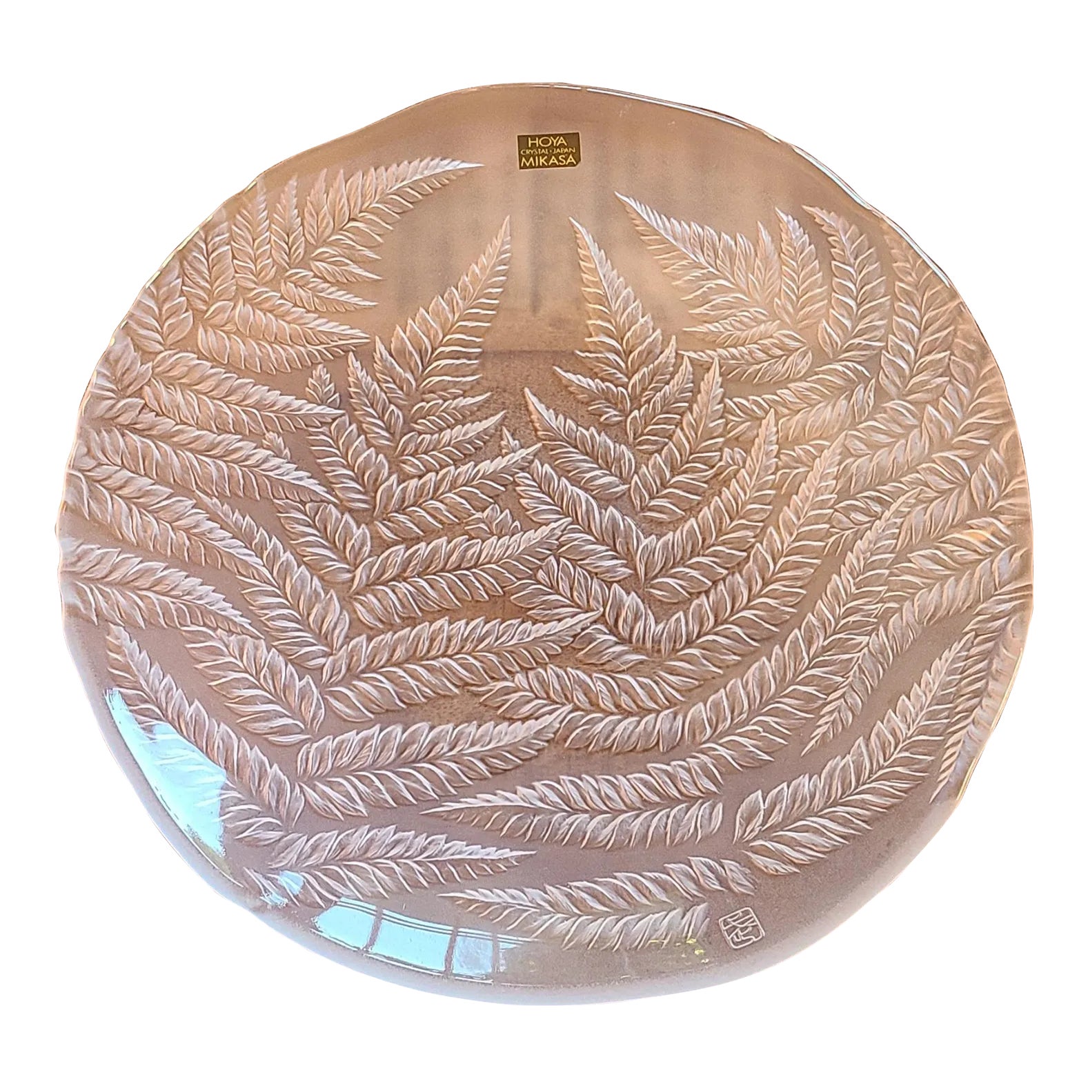 Vintage Mikasa Frosted Glass Fern Plate | Chairish