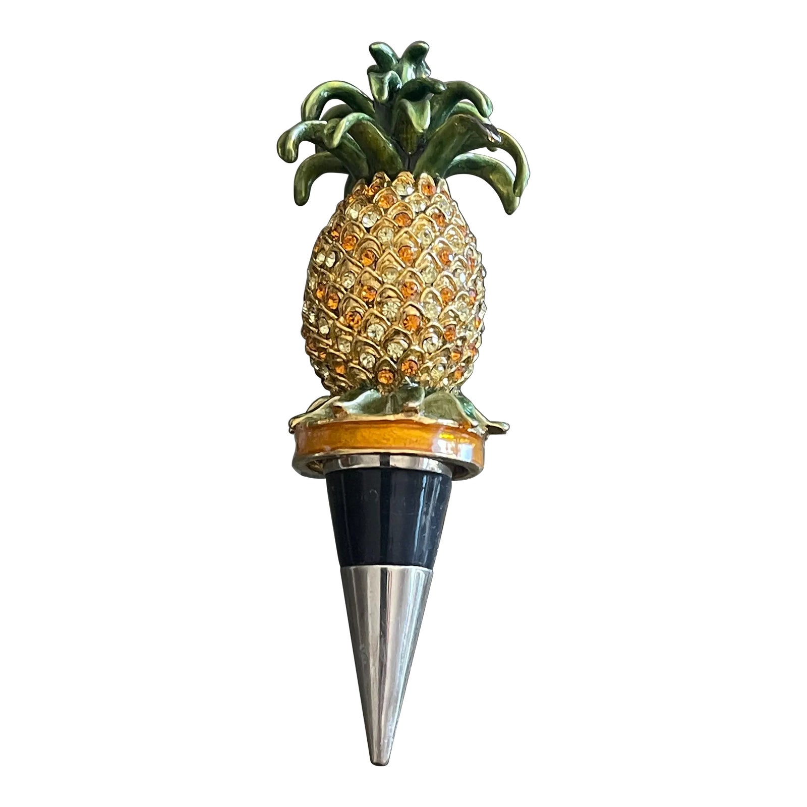 1970s Jay Strongwater Pineapple Bottle Topper | Chairish