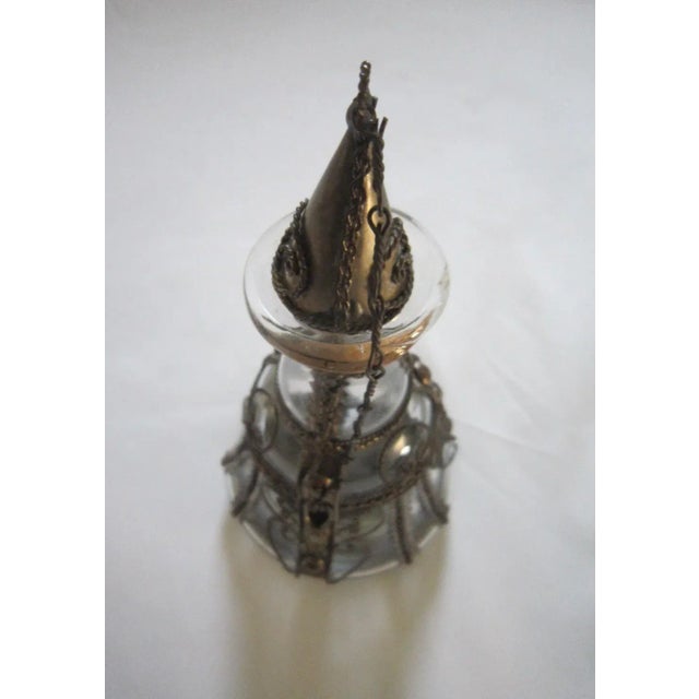 Vintage Silver Overlay Turkish Decanter | Chairish