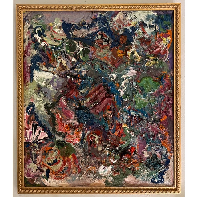 Stranger Things, Abstract Mixed Media Oil Painting, Framed | Chairish