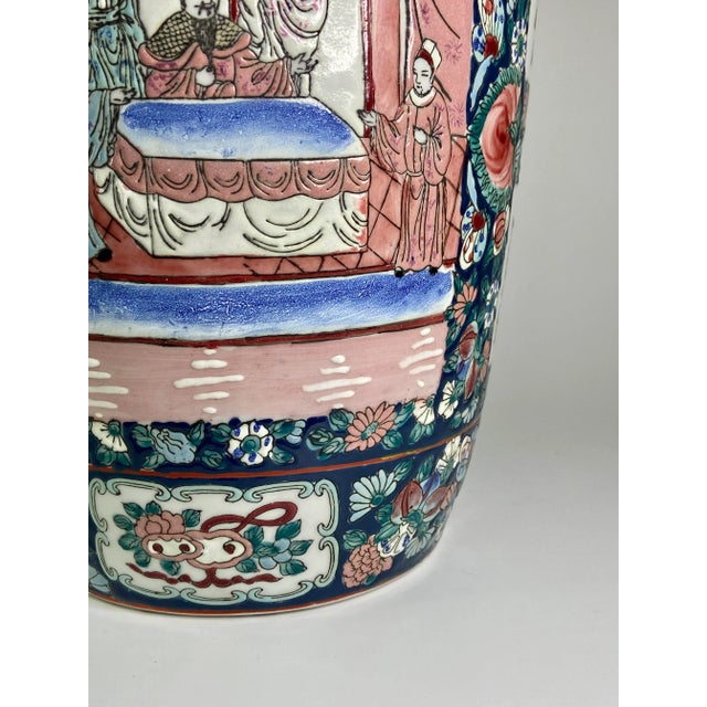 Vintage Mid 20th Century Hand-Painted Porcelain Vase in Glazed ...