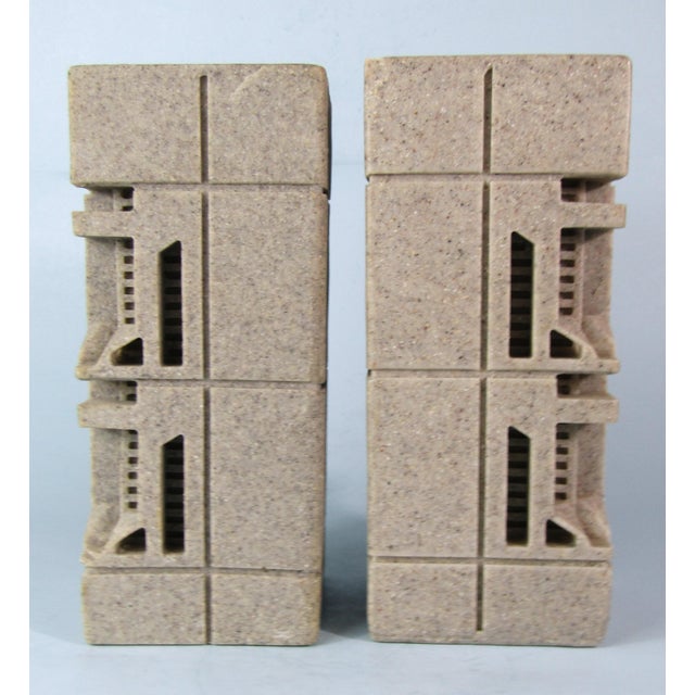 Late 20th Century Frank Lloyd Wright Style Textile Block Architectural ...