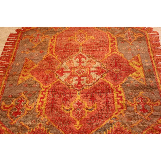 Nazmiyal Collection Antique Turkish Oushak Angora Rug | Chairish