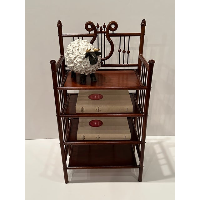 Antique Mahogany Book Shelf With Lyre Motif | Chairish