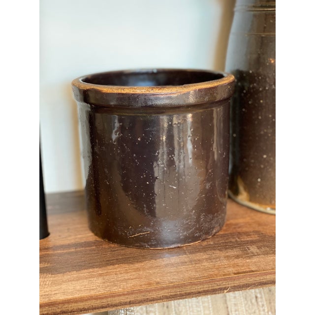 19th Century American Crock Stoneware With Albany Slip Glaze | Chairish