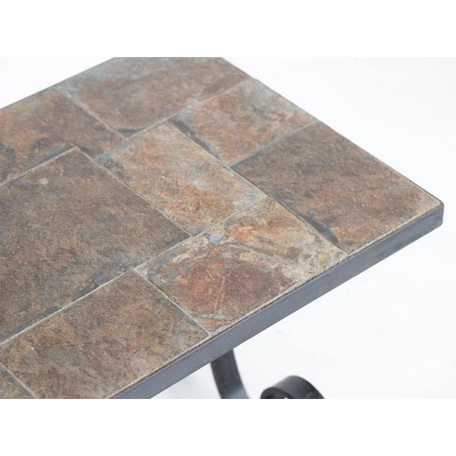 Mid-Century French Slate & Iron Coffee Table, 1960s | Chairish