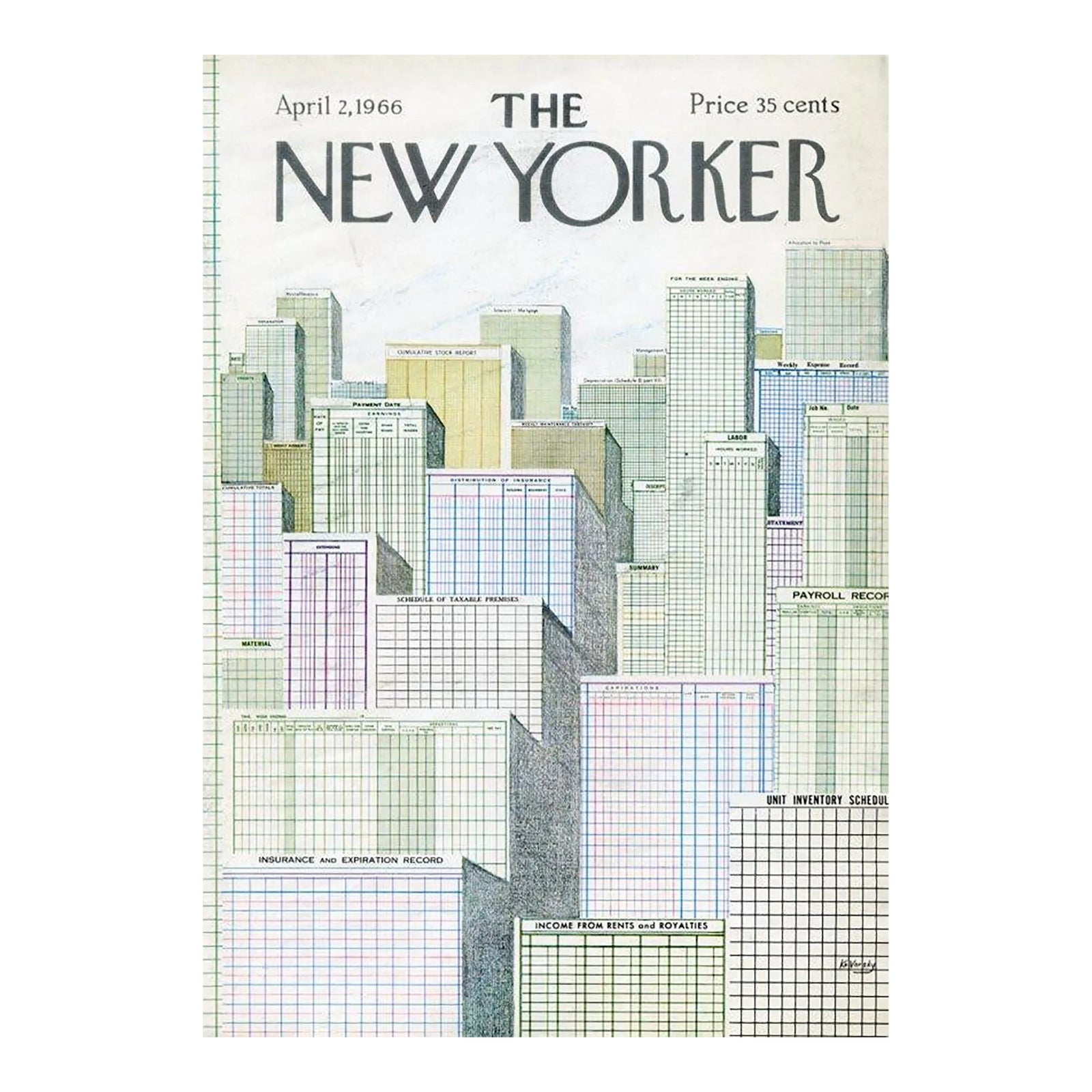 1966 Vintage New Yorker Cover, April 2 (Anatol Kovarsky), Original New ...