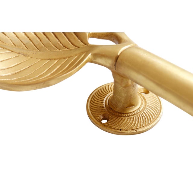 Large Brass Leaf Handles - a Pair | Chairish