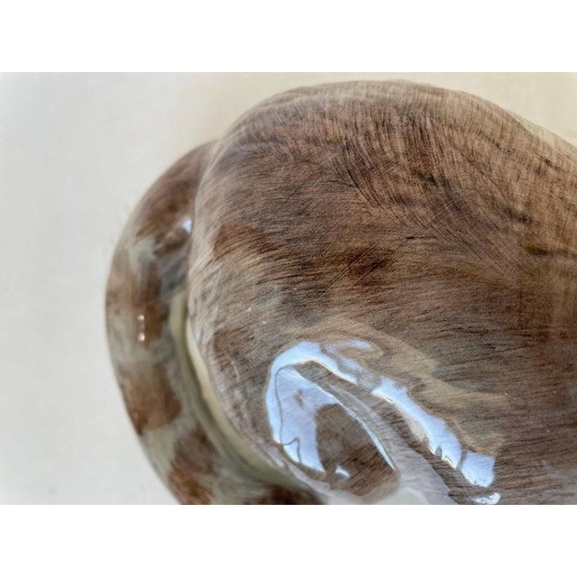 Artisan Ceramic Figure of a Reclining Cat | Chairish