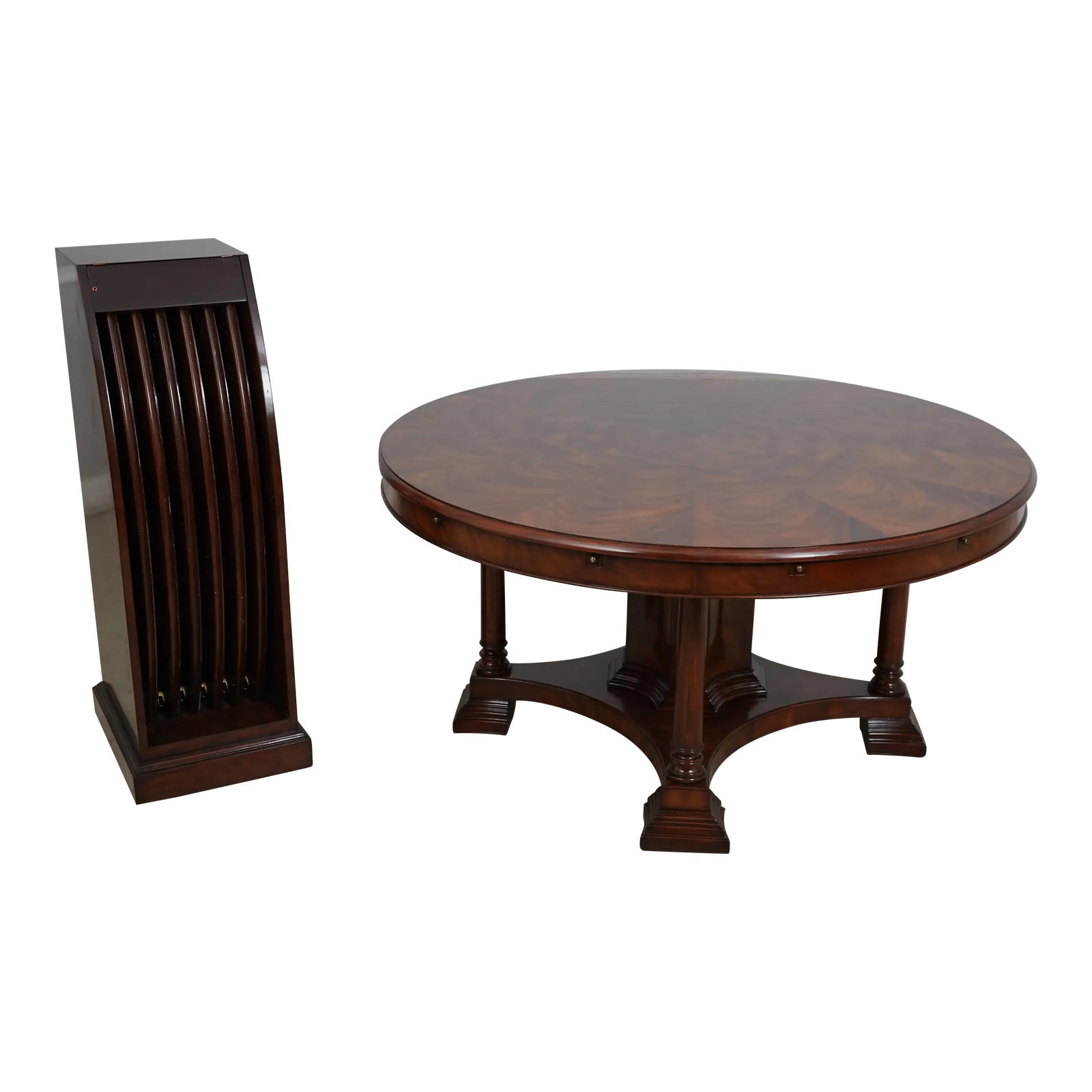 Theodore Alexander Round Mahogany Dining Room Table | Chairish