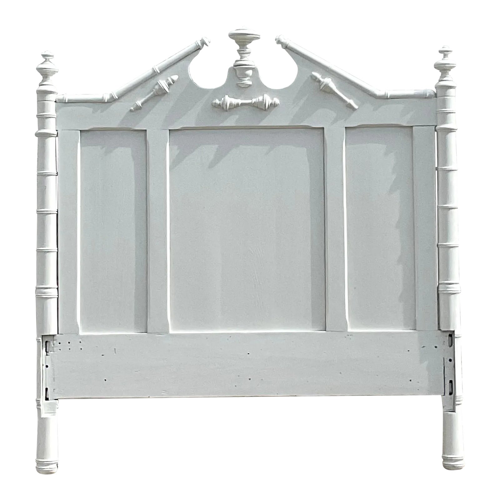 Mid 20th Century Vintage Georgian Pediment Full Headboard | Chairish