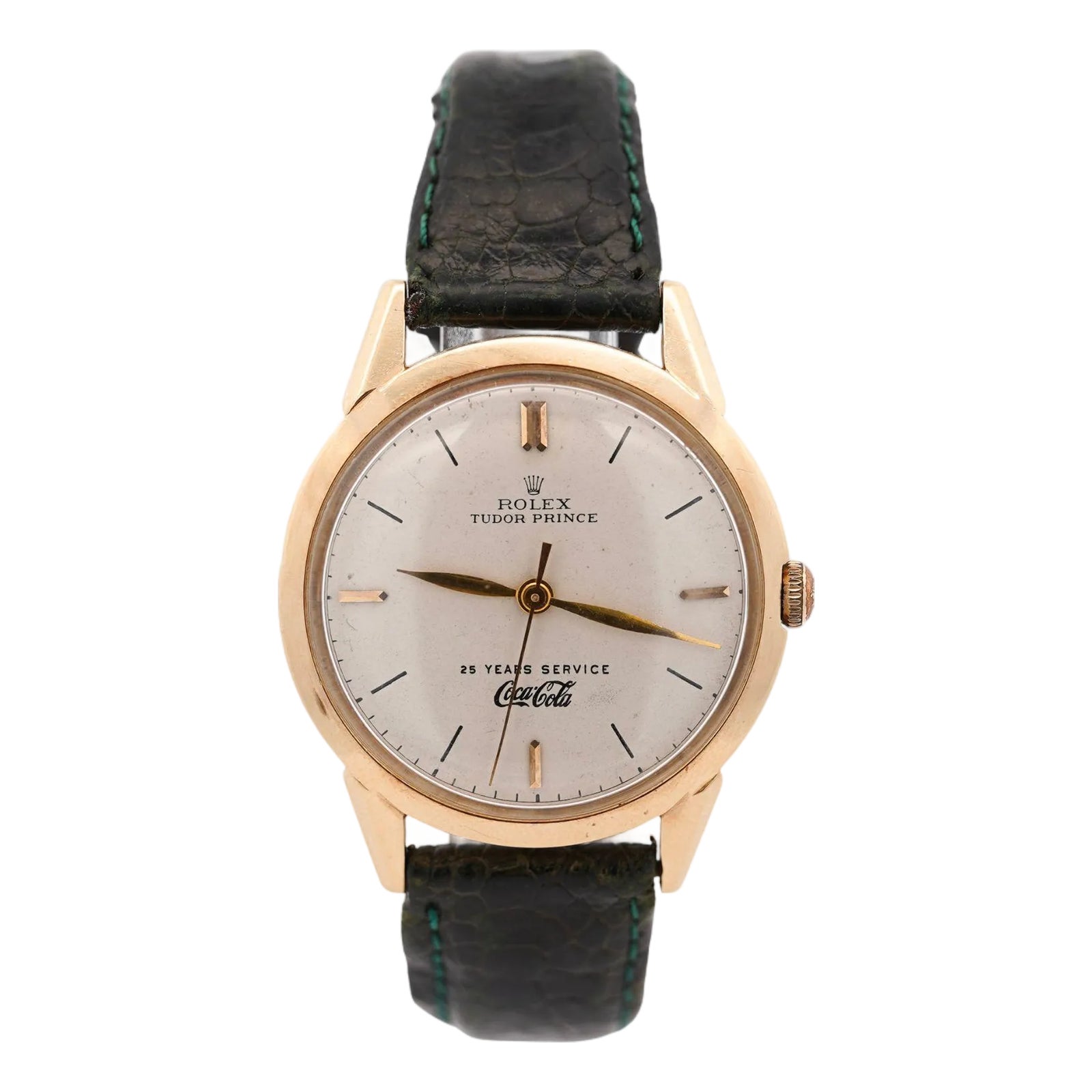 Rolex Tudor Prince 35mm Coca Cola 25 Years Service 14k Gold Watch ...