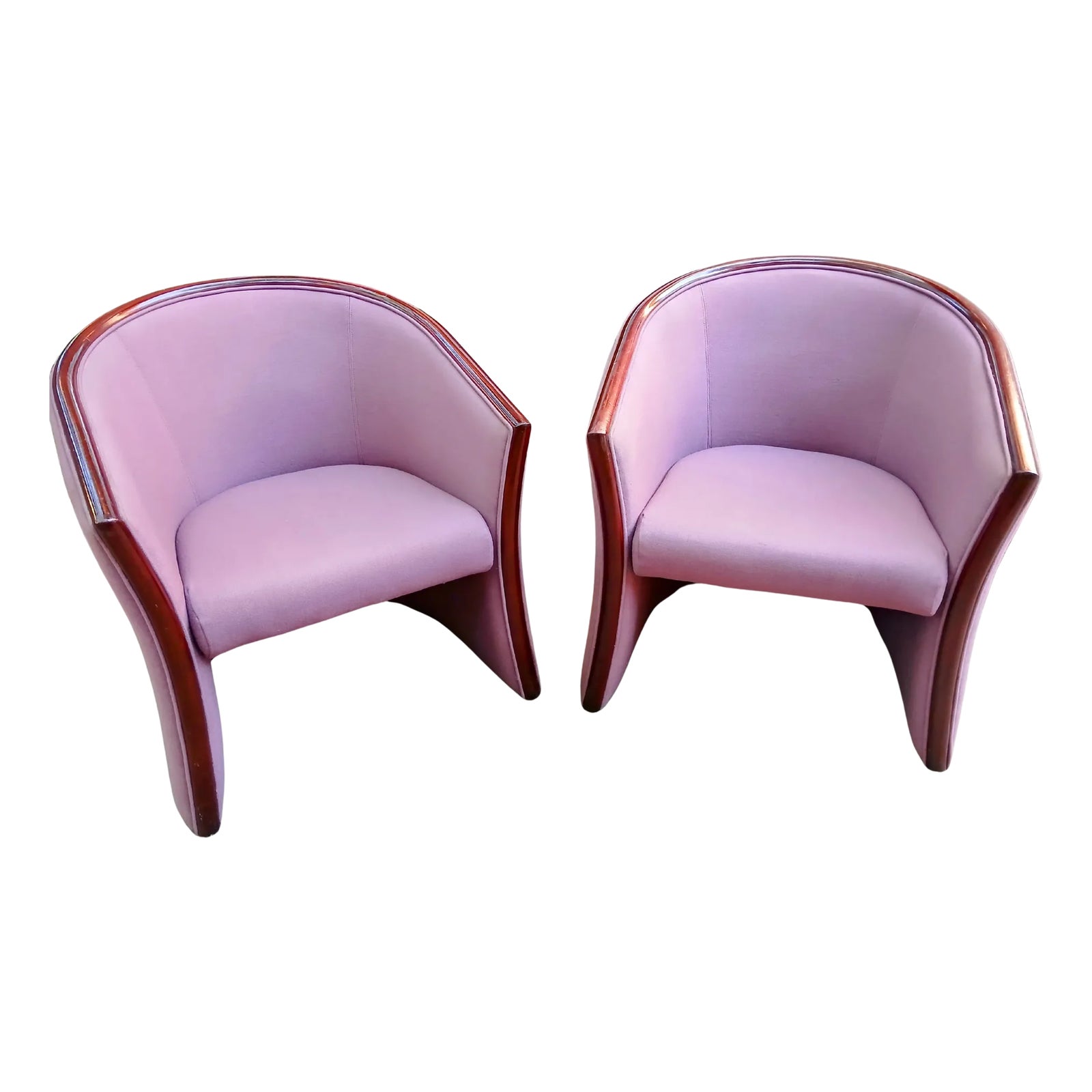 1980s Mid-80s Rotunda Barrel Back Armchairs by Novikoff, Inc. - Set of ...