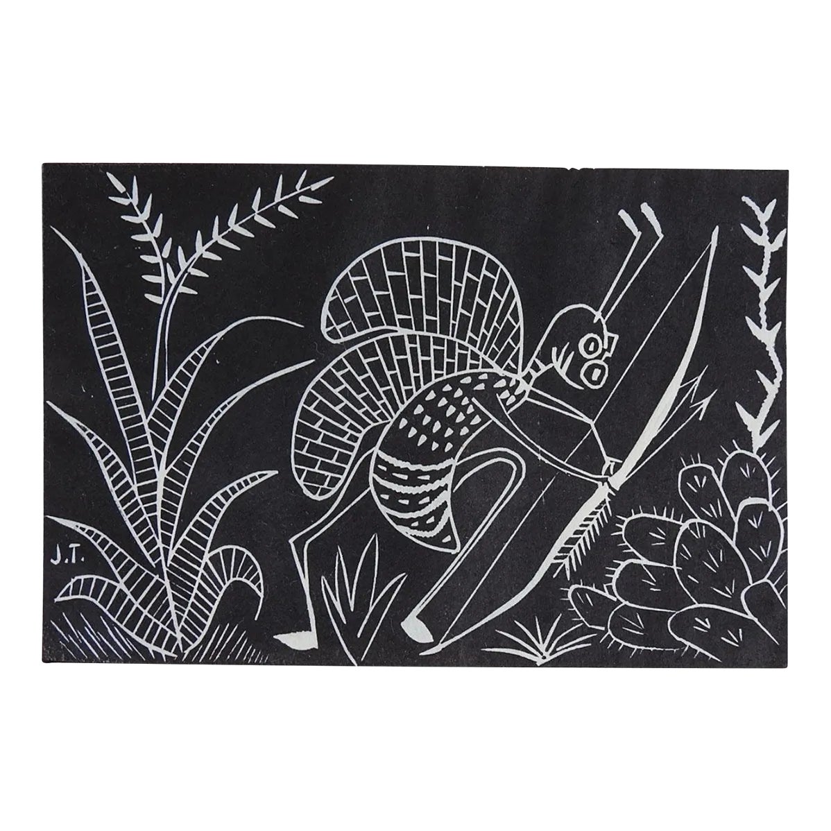 Vintage Mid 20th Century Jose Rey Toledo Bug With Bow and Arrow Woodcut ...