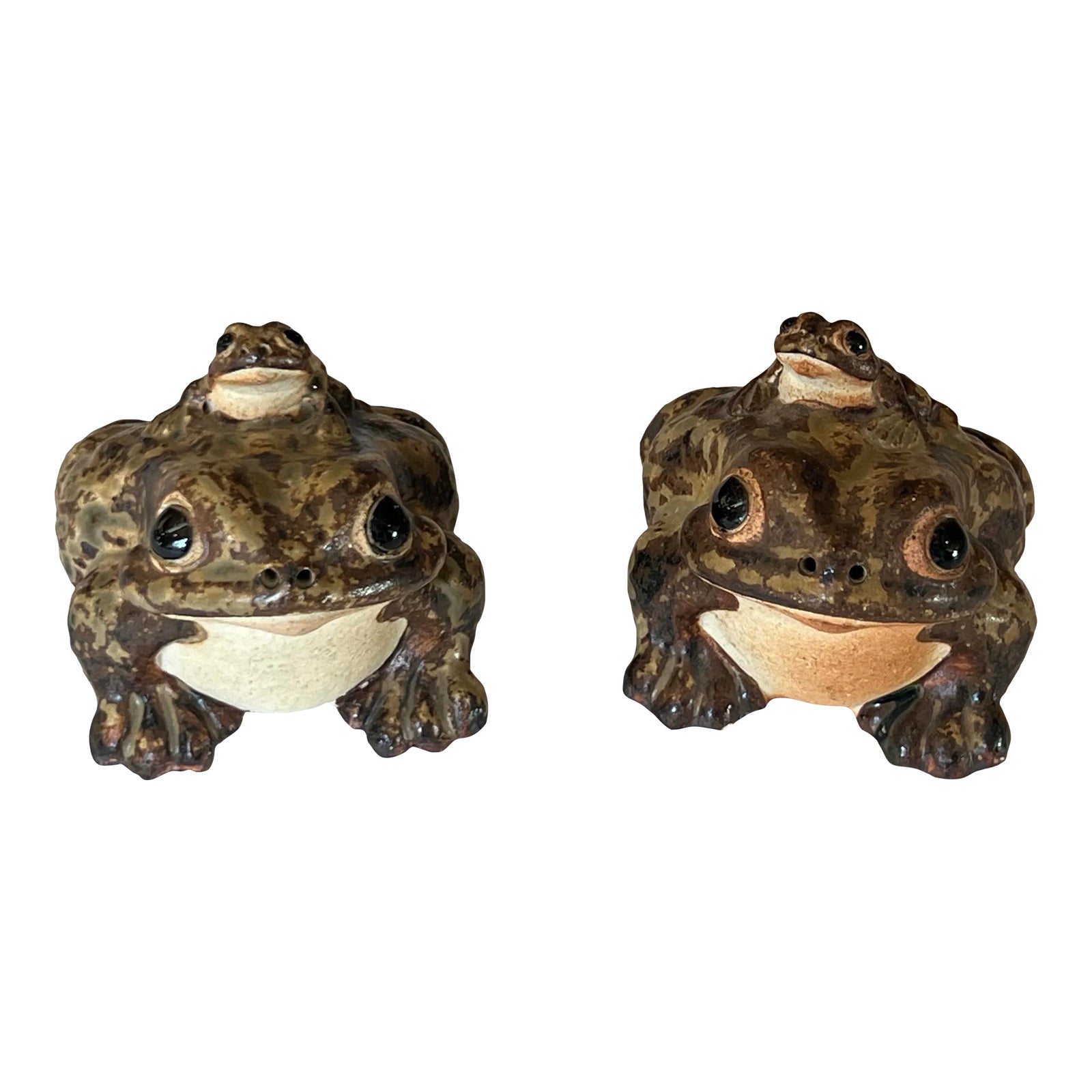 Vintage Shigarak Ware Japan Toad Frog Figurine a Pair | Chairish